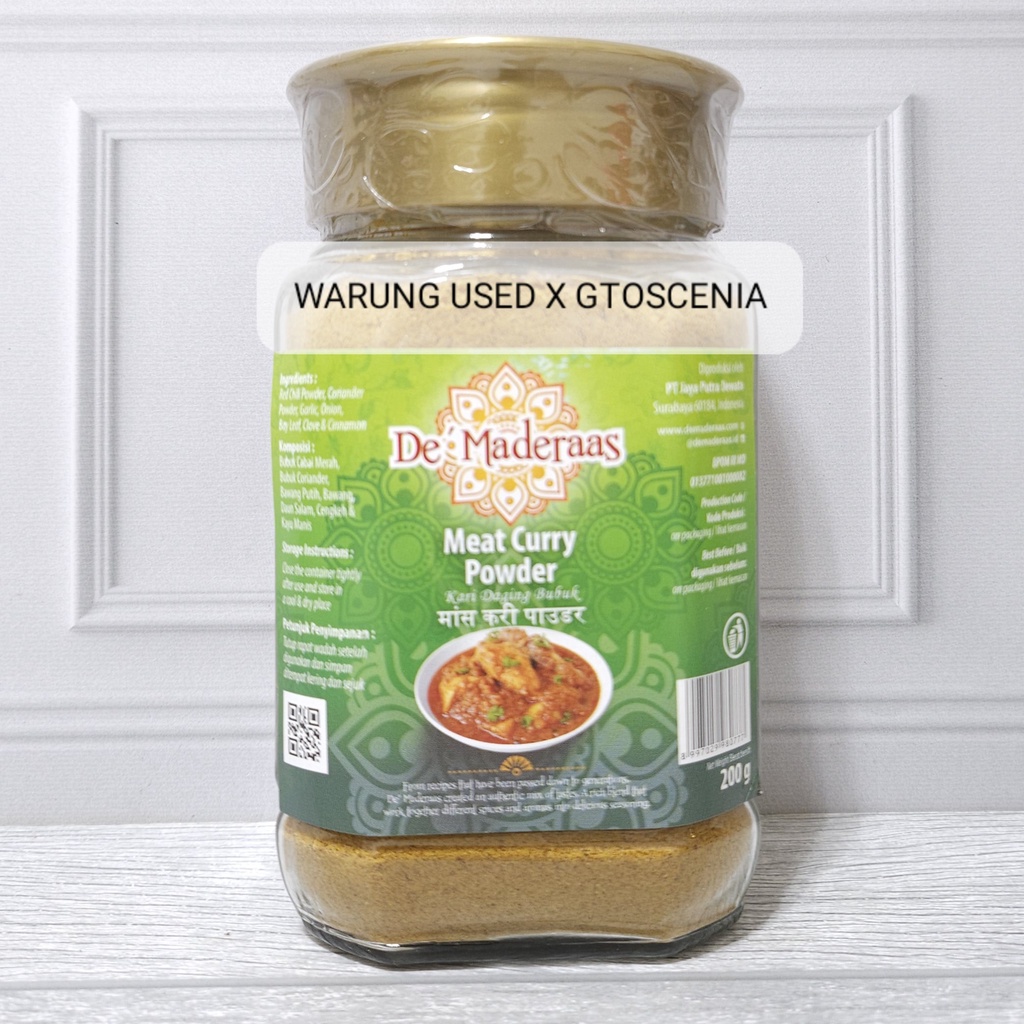 Jual De Maderaas Meat Curry Powder / Bubuk Kari / Bumbu Kari 200 gram ...