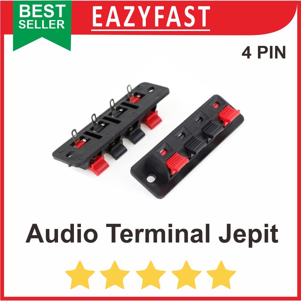 Jual Audio Terminal Jepit Capit Kabel Speaker 4 Pin Jalur Box Salon ...