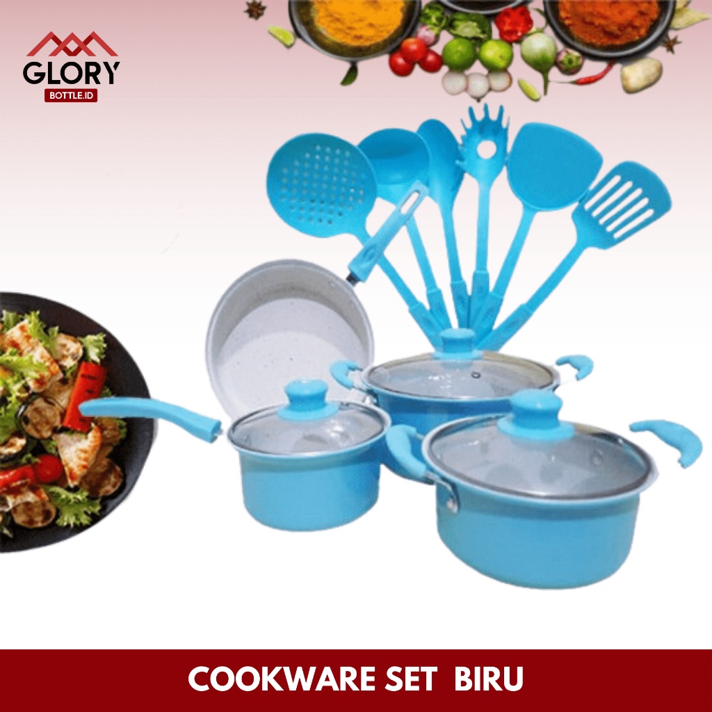 Jual GB - A071 - COOKWARE SET ISI 13 SET KOMPLIT&SPATULA SET ...