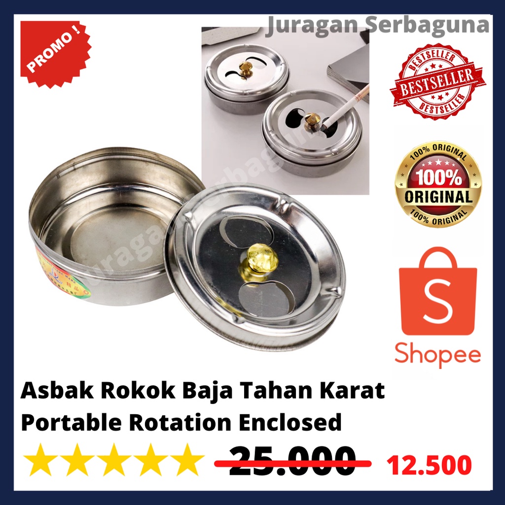 Jual Asbak Rokok Baja Tahan Karat Portable Rotation Enclosed | Shopee ...