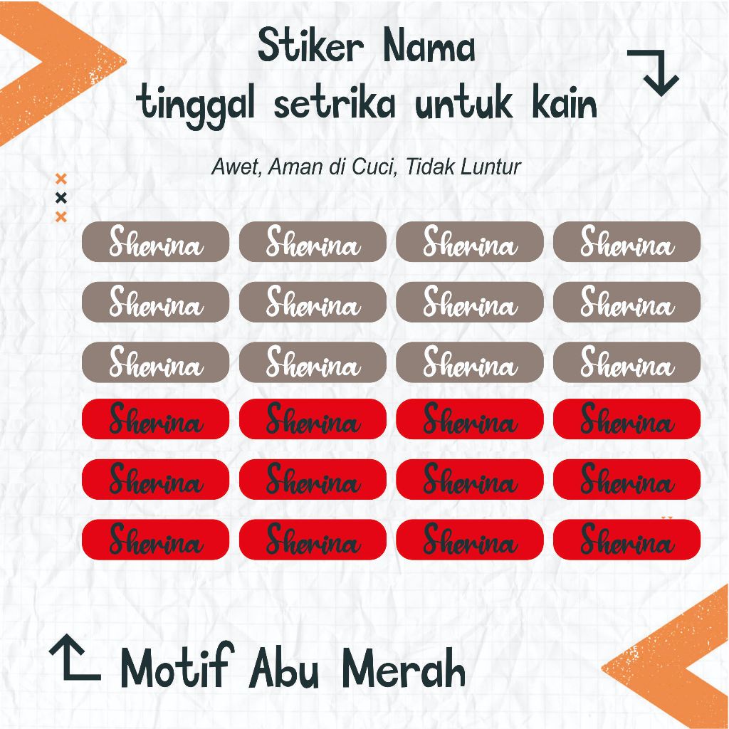 Jual Sticker Custom Nama Label Printing Kain / kaos Sablon setrika ...