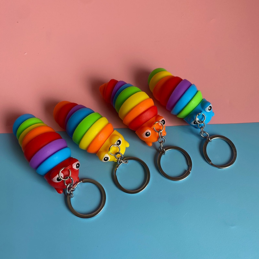 Jual RATTLES SLUG FIDGET KEYCHAIN Gantungan kunci ganci fidget kecil ...