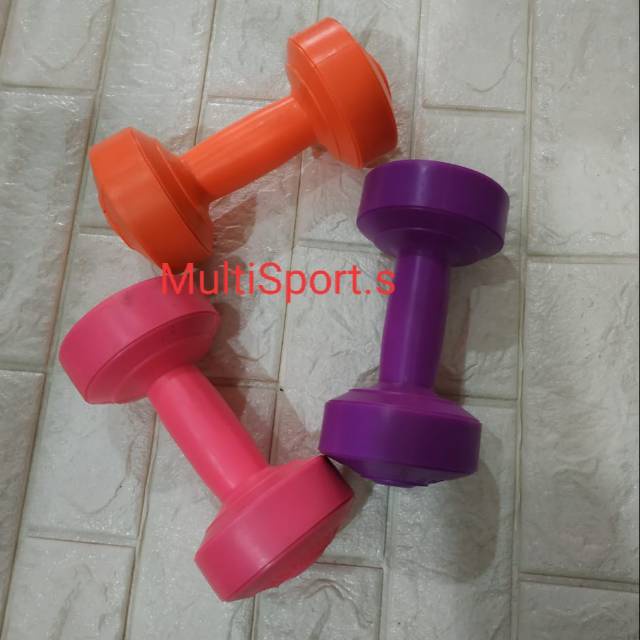 Jual BARBEL DAMBEL PLASTIK 1 KG BAGUS WARNA | Shopee Indonesia