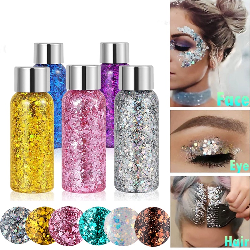 Jual 【Tersedia】 7 Warna Glitter Shiny Glitter Bubuk Body Painting Gel ...