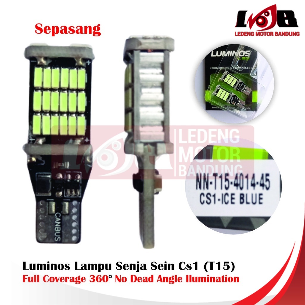 Jual Luminos T15 Lampu Sein LED 45 Mata CS1 Motor Mobil Universal Sen ...
