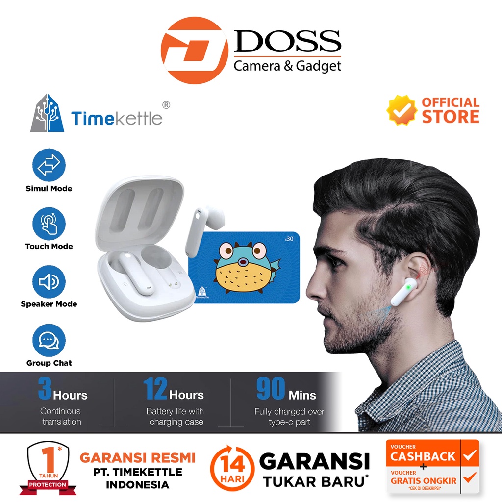 Jual Timekettle WT2 Edge Offline & Online Realtime Translator Earbuds ...