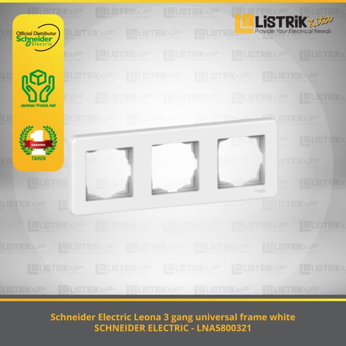 Jual Universal Frame SCHNEIDER Leona 3 gang white - LNA5800321 | Shopee ...