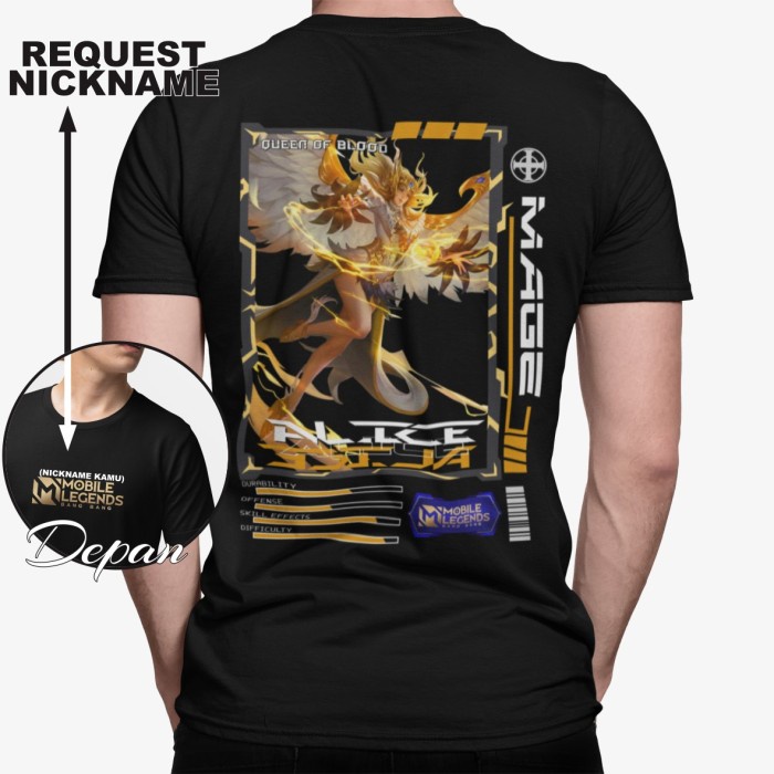 Jual Kaos baju Game Mobile Legend All Role ML MLBB alice mage 6 - TOPI ...