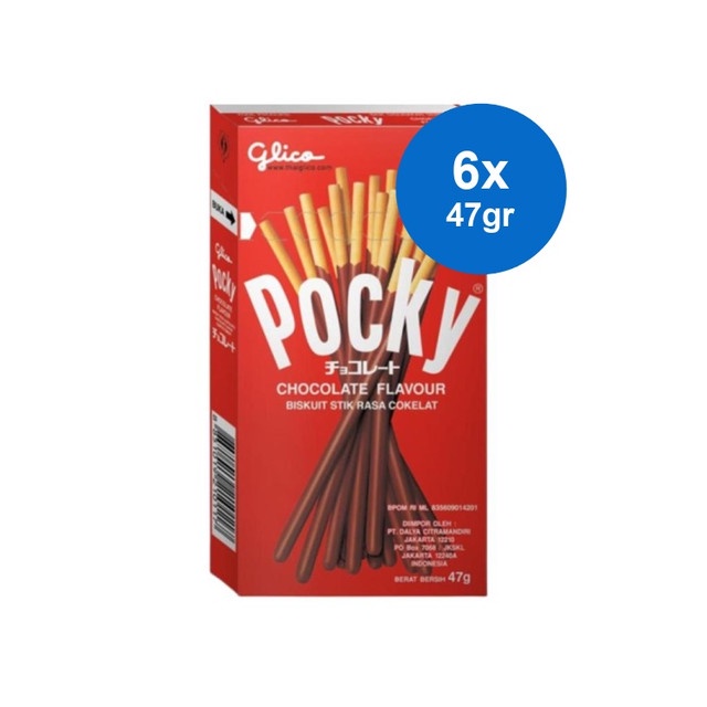 Jual Glico Pocky Biskuit Stick Chocolate 6 x 47 gr | Shopee Indonesia