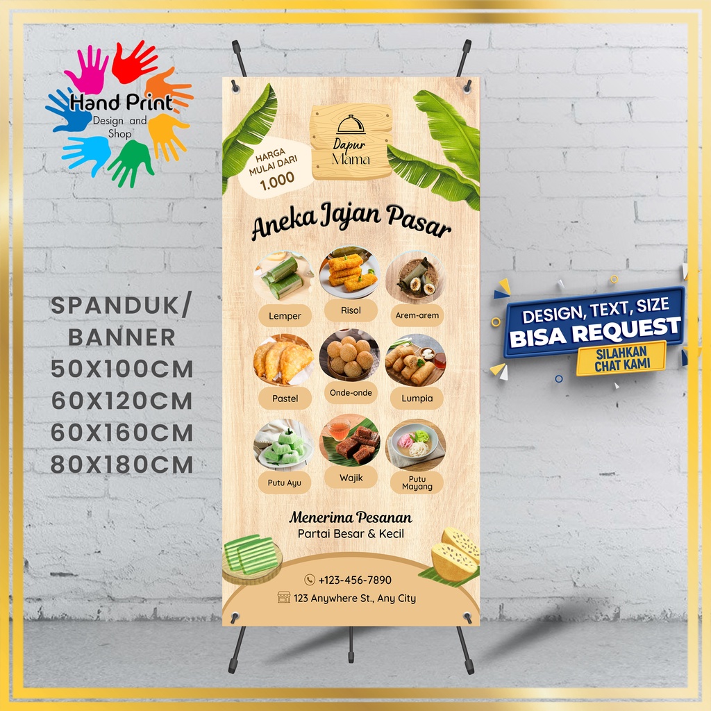 Jual SPANDUK / BANNER Aneka Makanan Jajanan Warung Pasar Gorengan Bisa ...