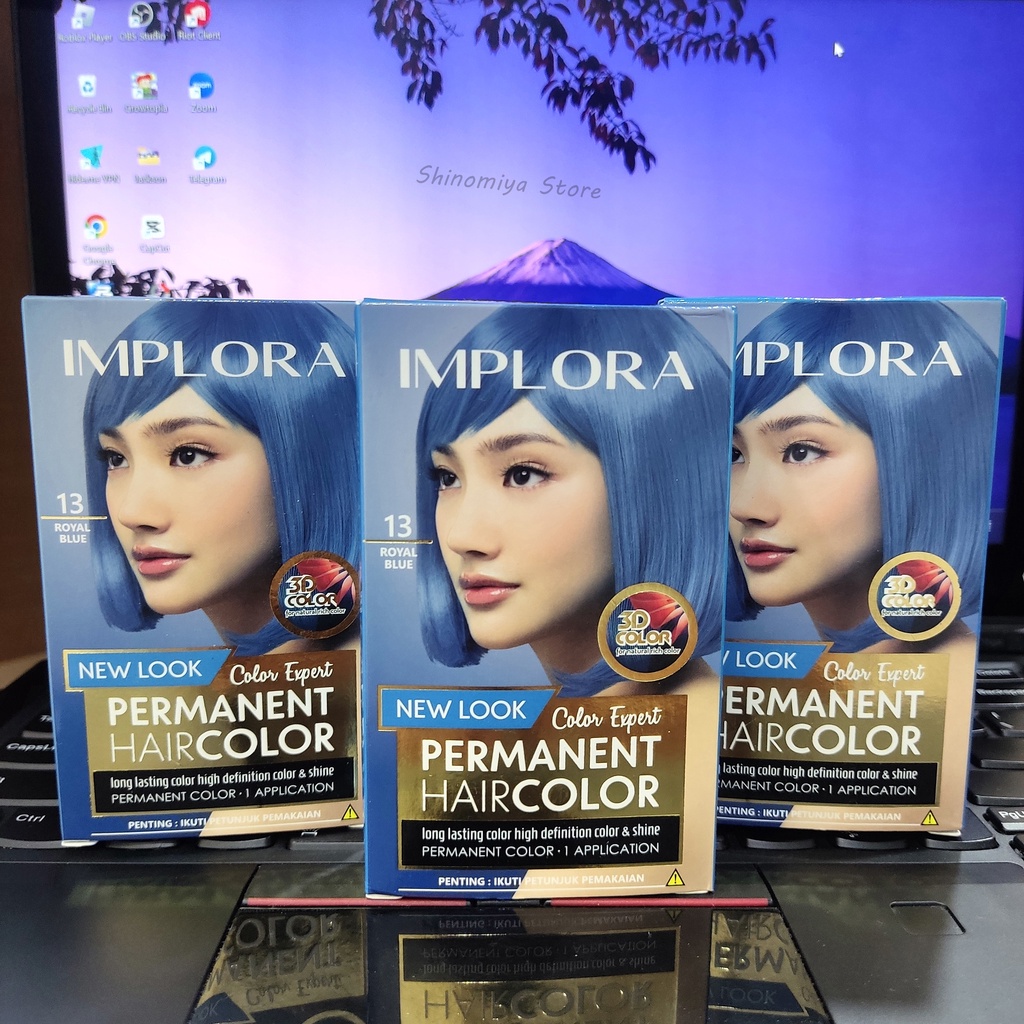 Jual Cat Royal Blue Implora (2x30ml) Permanent Hair Color/Pewarna ...