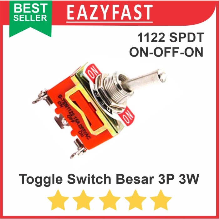 Jual Saklar Toggle Switch 1122 Besar 3 Pin Kaki 3 Posisi 3P 3 Way ON ...