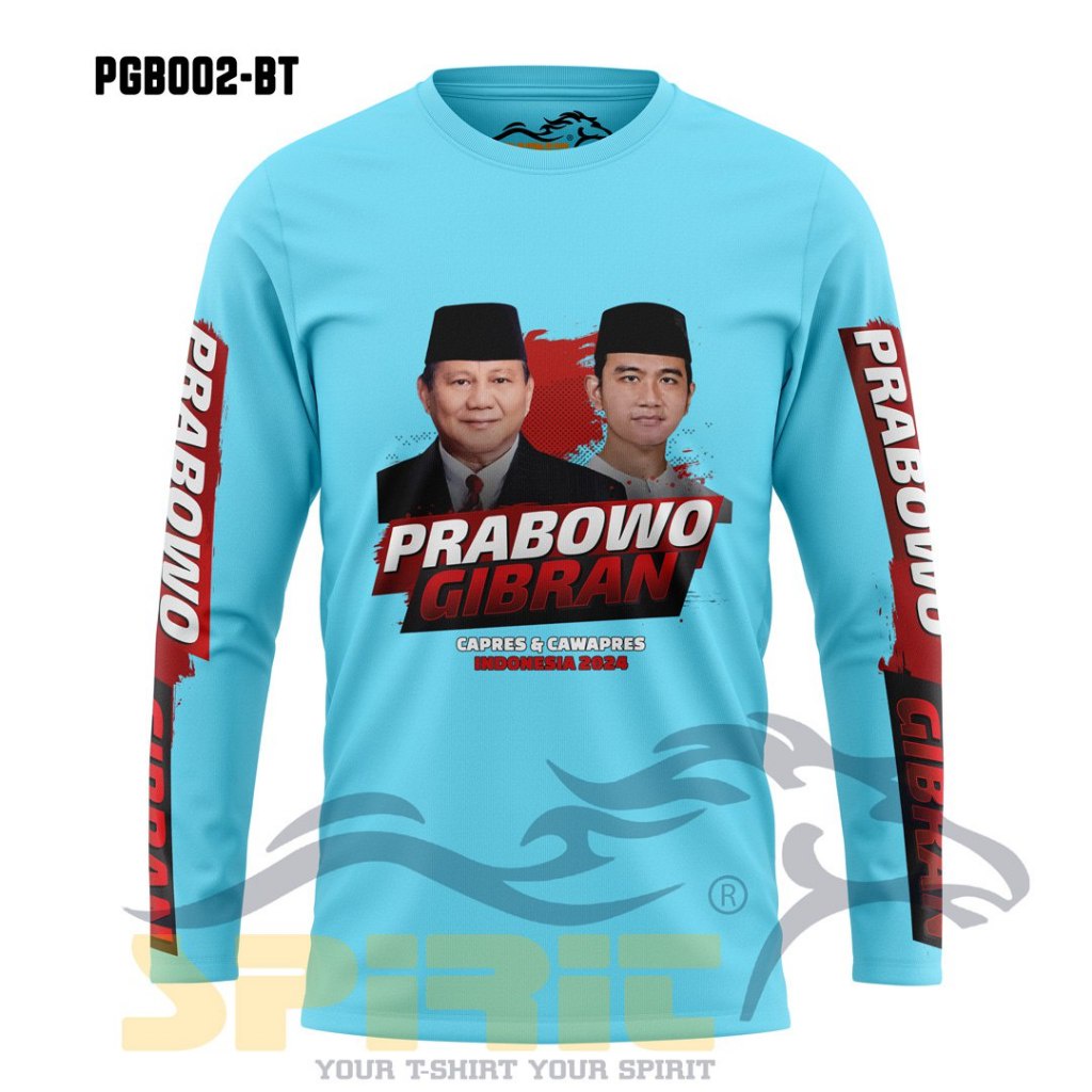Jual Baju Prabowo Gibran Kaos Prabowo Gibran Capres Cawapres 2024 Lengan Panjang Katun Combed ...