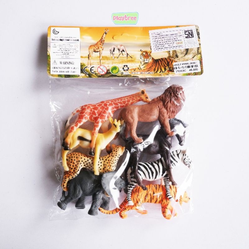 Jual Mainan Mini Figure Binatang Liar Karet Wild Animal Miniatur Figure ...