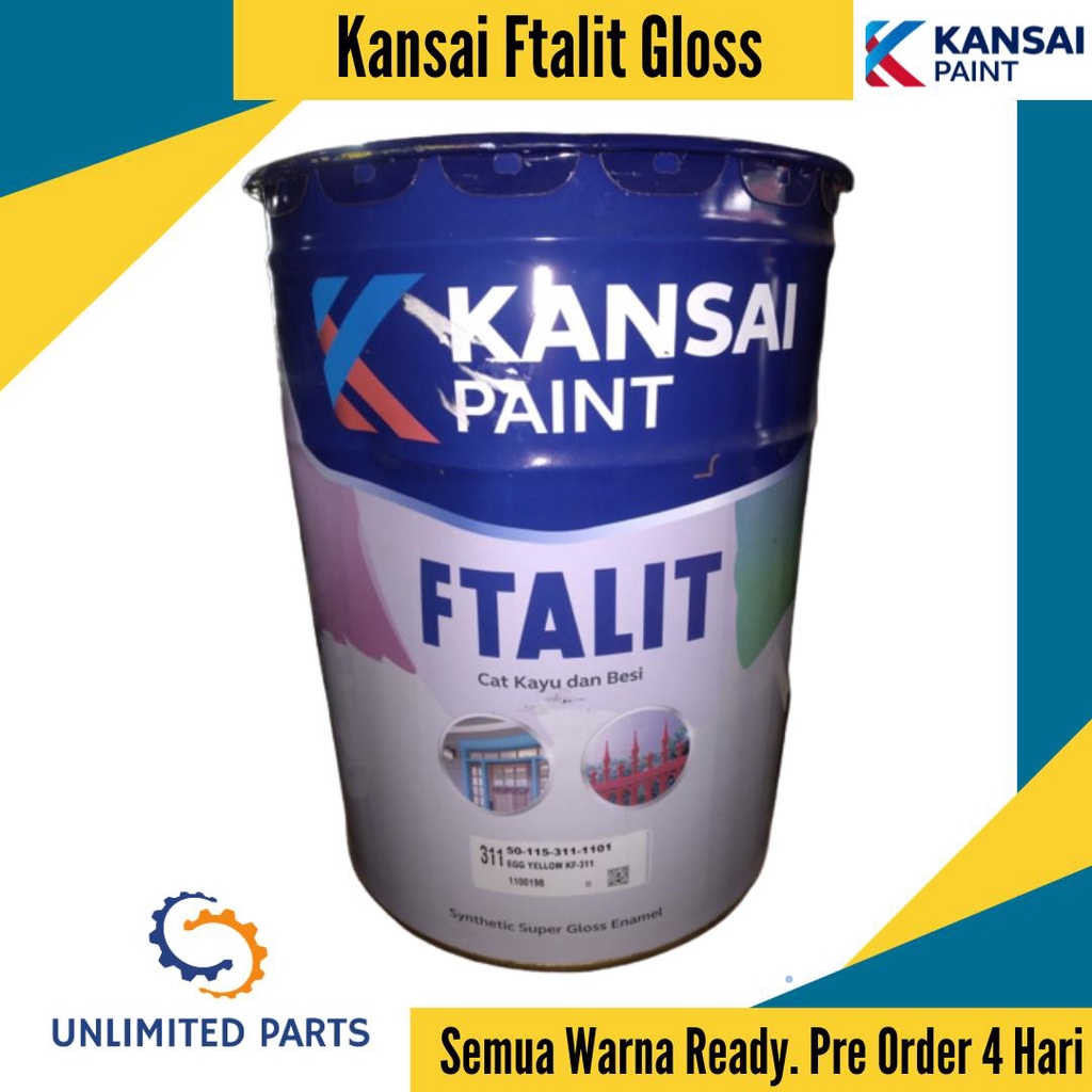 Jual Kansai Ftalit Gloss Cat Kayu dan Besi Semua Warna 20 KG | Shopee ...