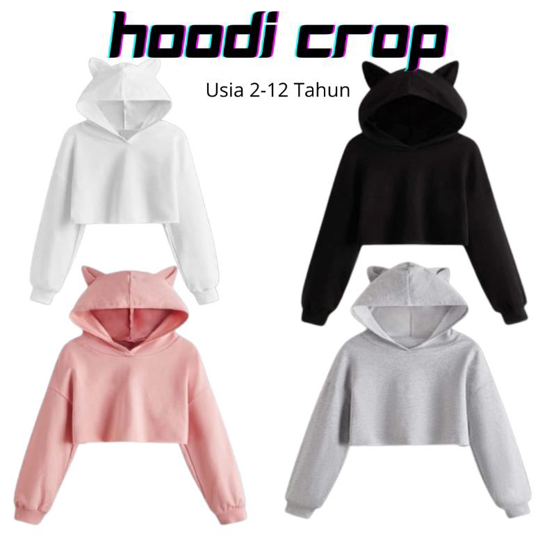 Jual Baju Atasan Sweater Hoodie Hudi Hoodye Crop Top Anak Perempuan ...