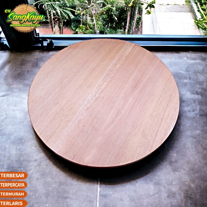 Jual Papan kayu bulat 60 cm round wood board daun meja nampan talenan ...