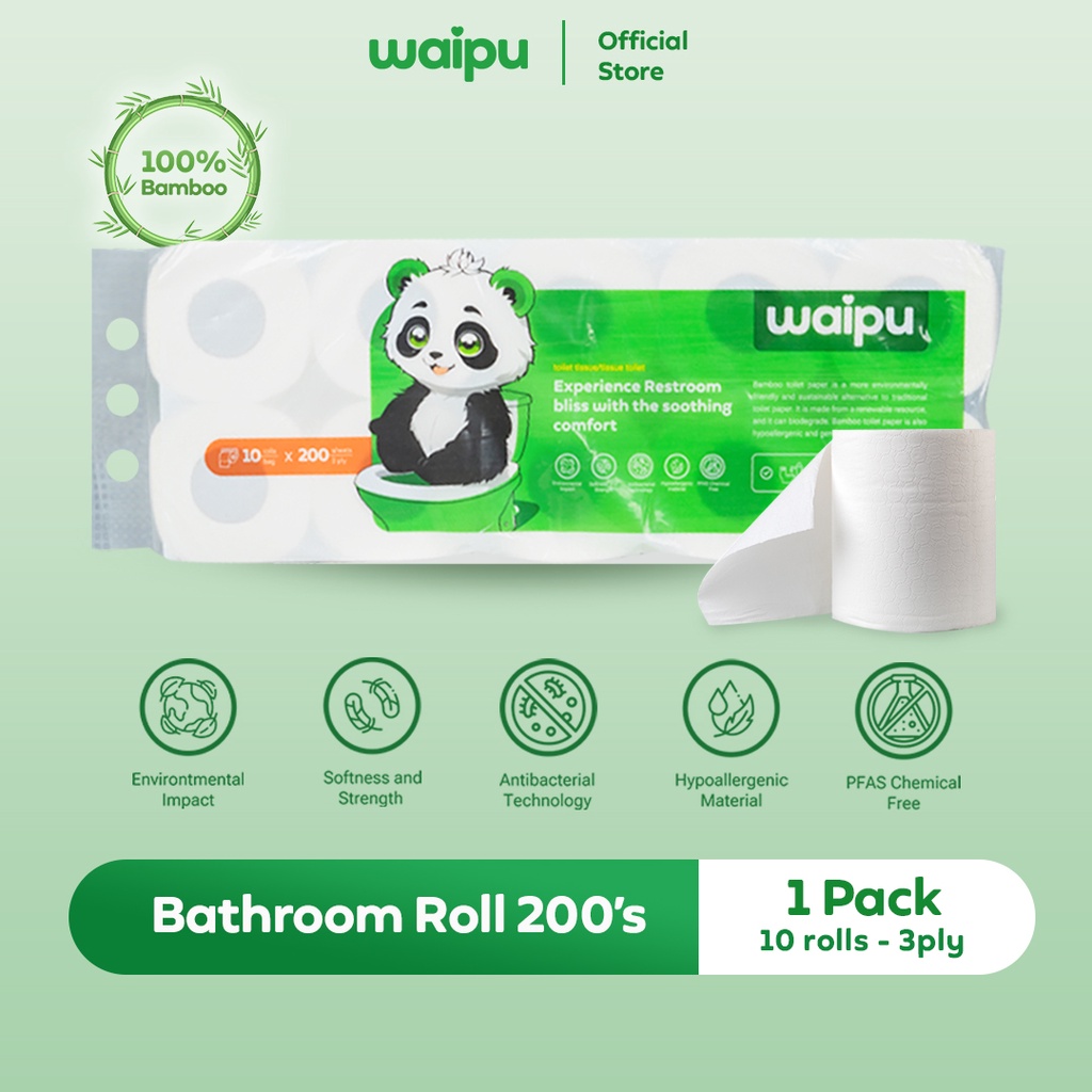 Jual Waipu Premium Bamboo Tissue / Tisu Bambu - Toilet 10 roll 3ply ...