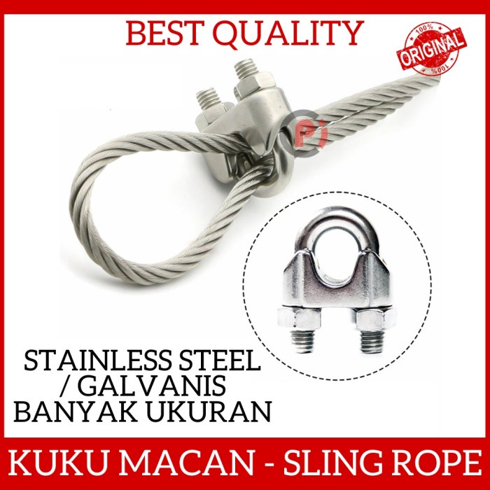 Jual Klem Ikat Sling Kuku Macan Stainless Steel / Galvanis Wire Rope ...