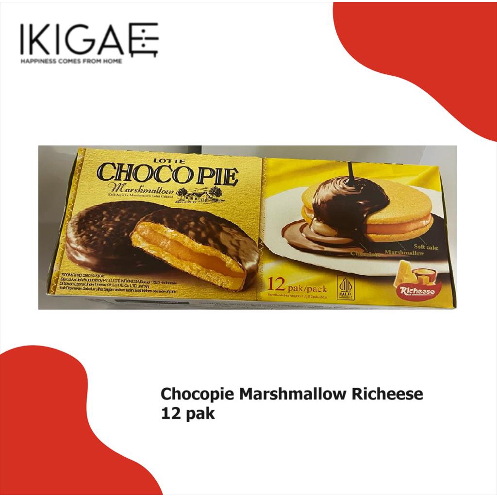 Jual LOTTE CHOCO PIE CHEESE BOX / RICHEESE 312 GR ISI 12 PCS | Shopee ...