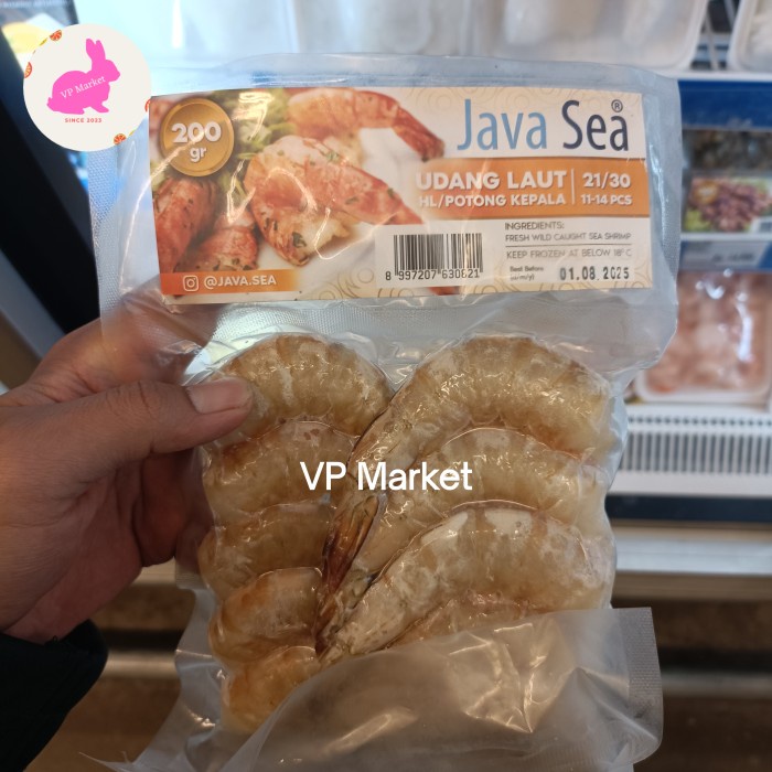 Jual Java Sea Udang Laut Potong Kepala | Size 21/30 | 11-14pcs | Pack 200g | Shopee Indonesia
