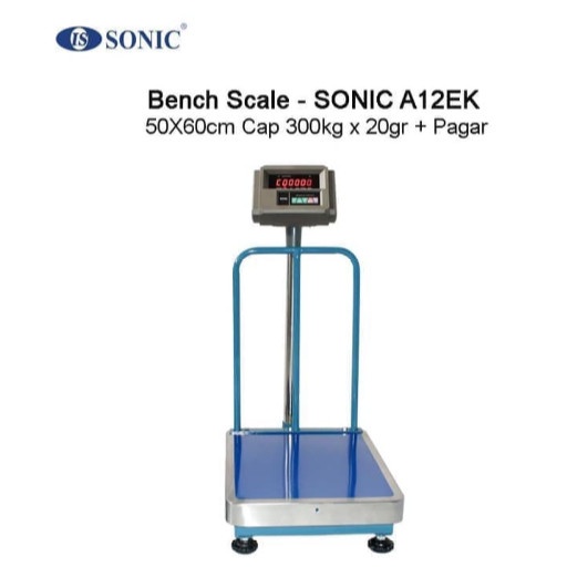 Jual Timbangan duduk Digital Sonic A12EK Cap 300Kg / timbangan barang 500kg Juragan Timbangan ...