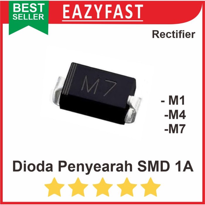 Jual Dioda SMD 1A M1 M4 M7 1N4001 1N4004 1N4007 1 A Ampere Diode Rectifier | Shopee Indonesia