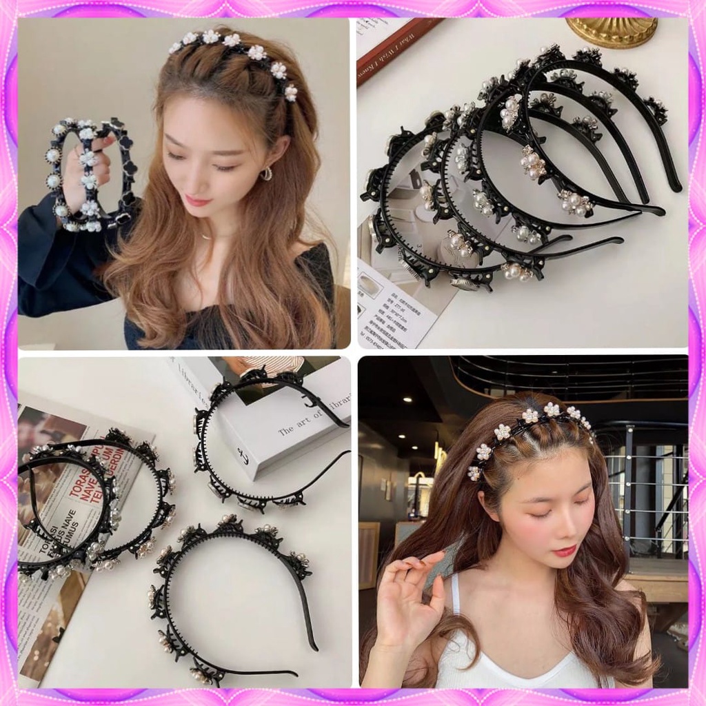 Jual Pengikat Bandana Penjepit Rambut Wanita Cewek Bando 2in1 include ...