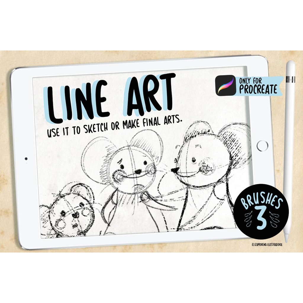 Jual Procreate Brush - Line Art Brushes for Procreate [ FREE BONUS ...