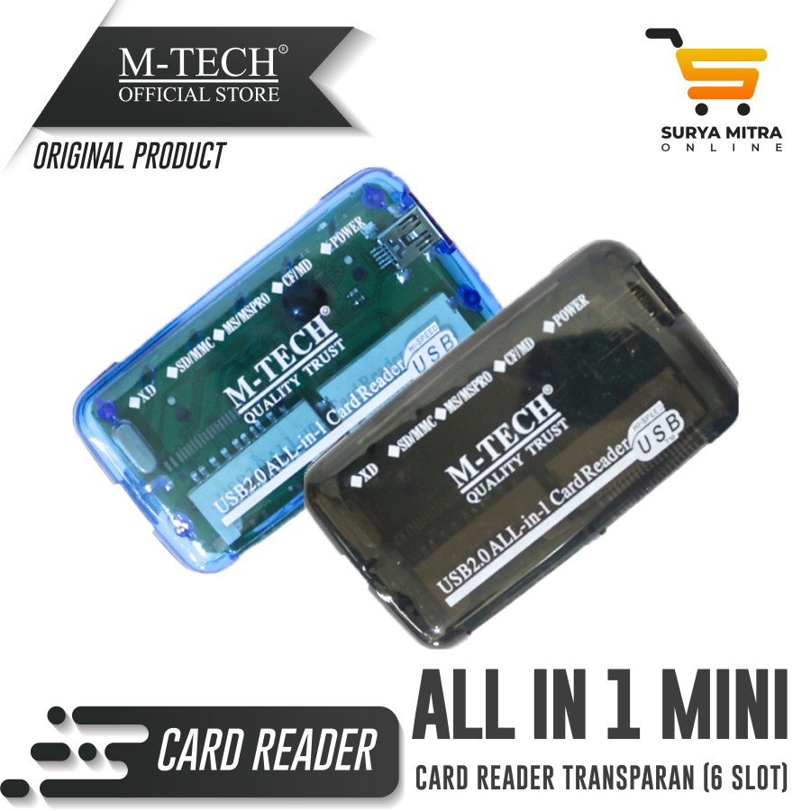 Jual Card Reader M-Tech 6 Slot Transparant | Shopee Indonesia