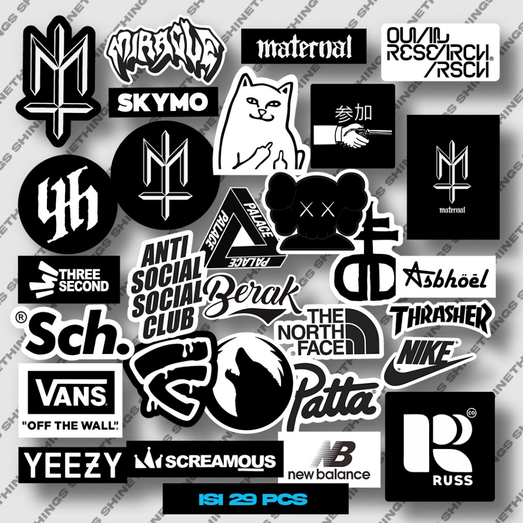 Jual stiker pack BRAND helm tumblr helmet music brand hype STICKER PACK ...