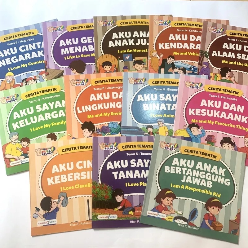 Jual Paket 12 Buku Cerita Anak Tematik Bergambar Bilingual Full Color - Lingkar Media | Shopee ...