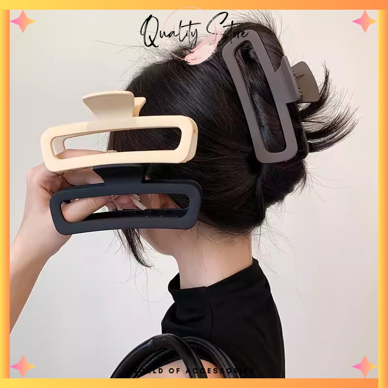 Jual QS - JEPITAN RAMBUT KOREA 13CM DOFF MODEL KOTAK PANJANG FASHION ...