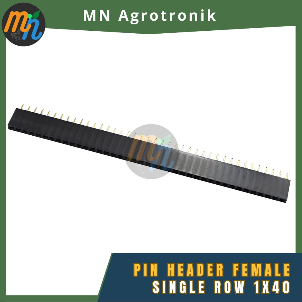 Jual PIN HEADER FEMALE STRIP SINGLE ROW 1X40 2.54MM BLACK HITAM ...