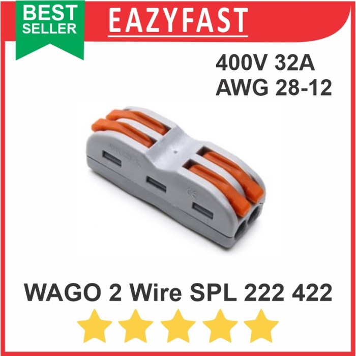 Jual Terminal Block Clamp Wago Konektor 2p 2 Way Wire Kabel SPL 222 422 | Shopee Indonesia