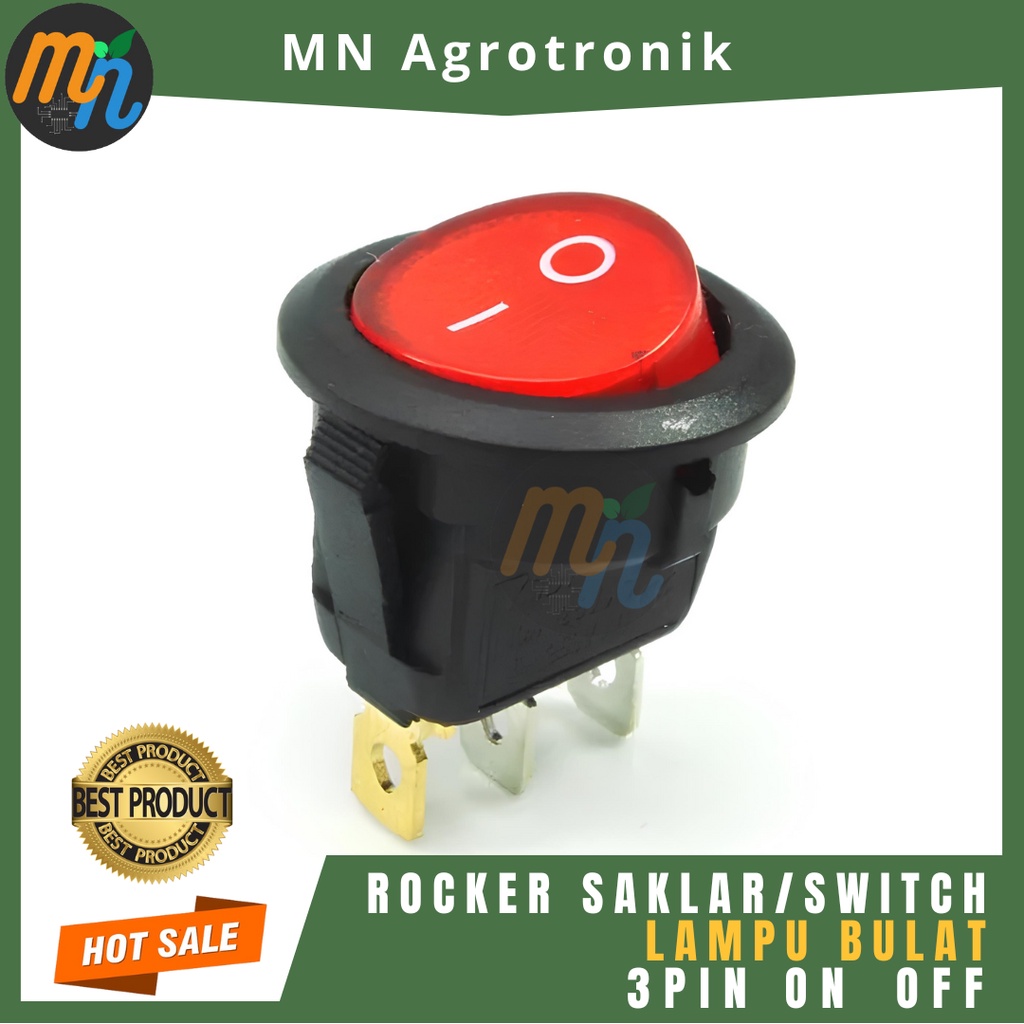 Jual Rocker Saklar / Switch Lampu Bulat 3Pin ON OFF / Switch Lampu ...