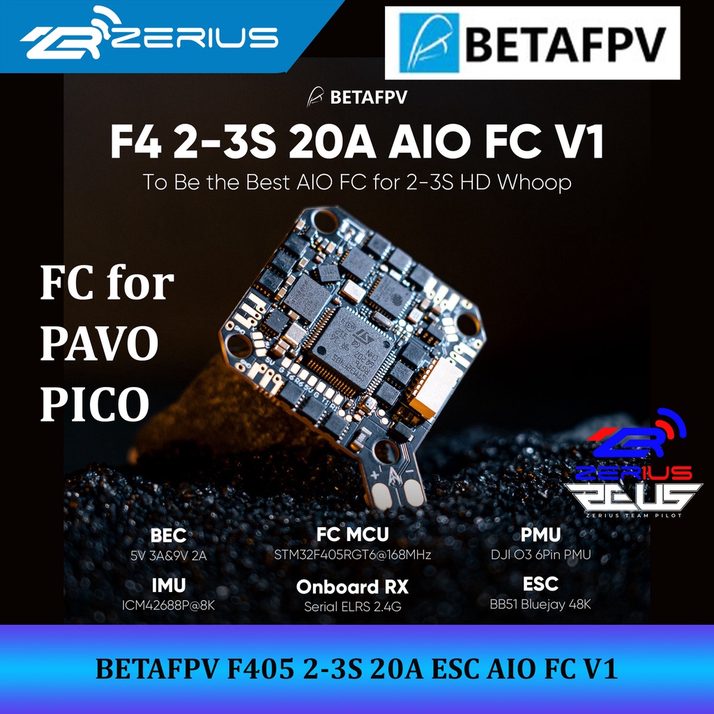 Jual BETAFPV F405 2-3S 20A ESC AIO for Pavo Pico ELRS Flight Controller ...