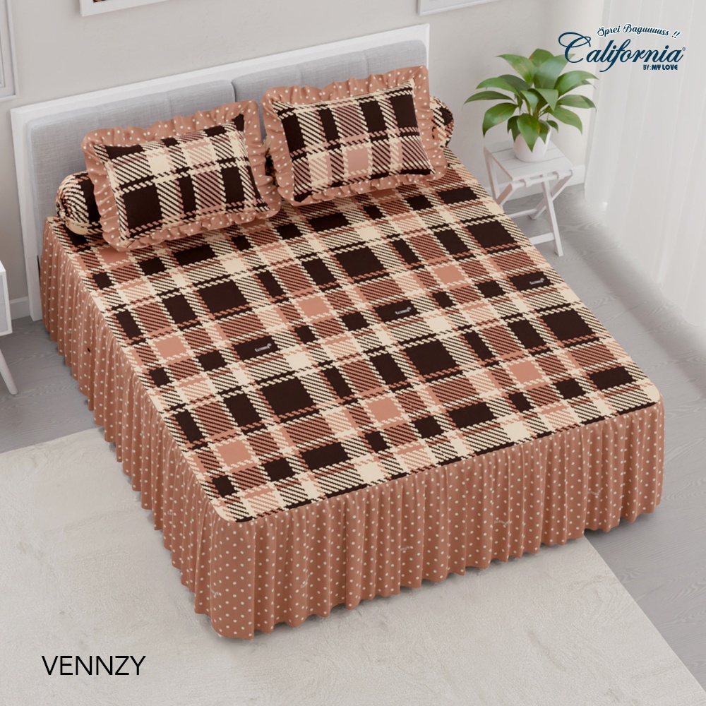 Jual CALIFORNIA Sprei King Rumbai 180x200 Vennzy | Shopee Indonesia