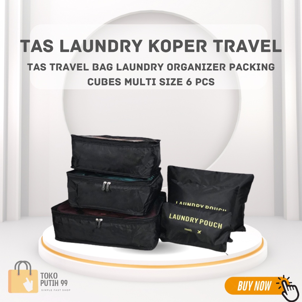 Jual Tas Travel Bag Laundry Organizer Packing Cubes Multi Size 6 PCS ...