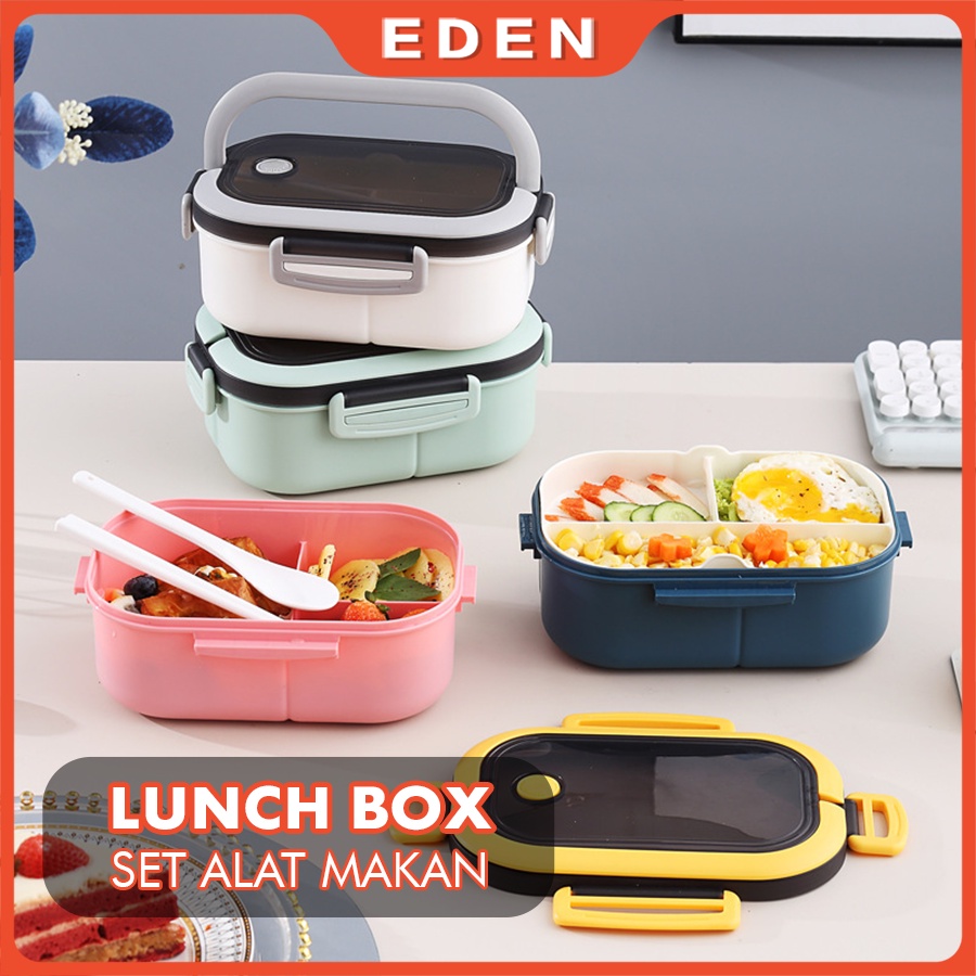 Jual Lunch Box Sekat Set Alat Makan Dengan Gagang Waterproof | Kotak Bekal Makan Siang Anak dan ...