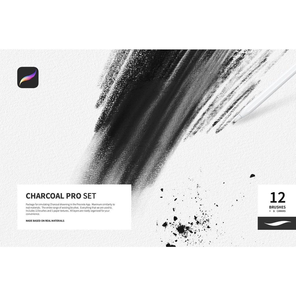 Jual Procreate Brush - Charcoal Pro Set for Procreate App [ FREE BONUS ...