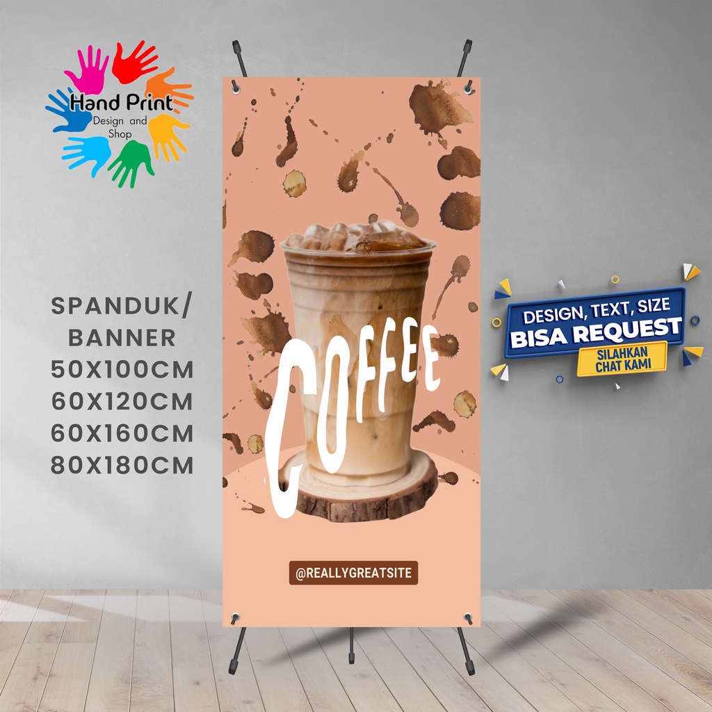 Jual SPANDUK BANNER Kopi time Coffeeshop Krem 2 60x160 CM | Shopee ...