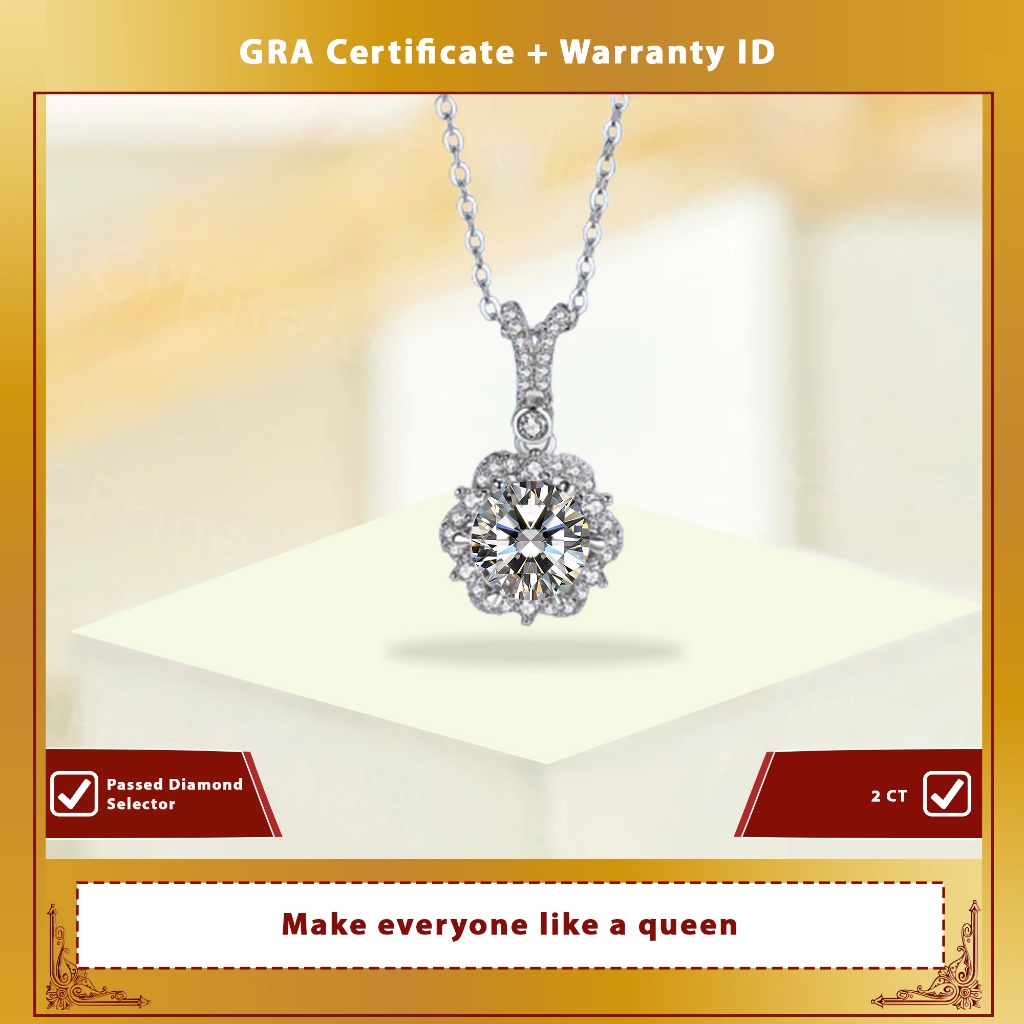Jual Kalung Violet Necklace 1CT Sertifikat GRA Permata Moissanite Lapis ...