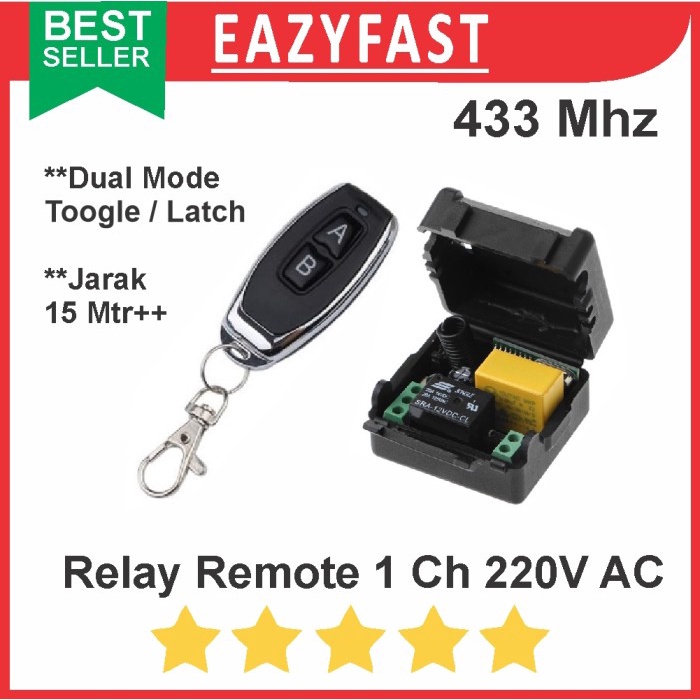 Jual Relay Saklar Remote 1Ch 220V AC 433Mhz Switch 1 Ch 220 V Volt 433 ...