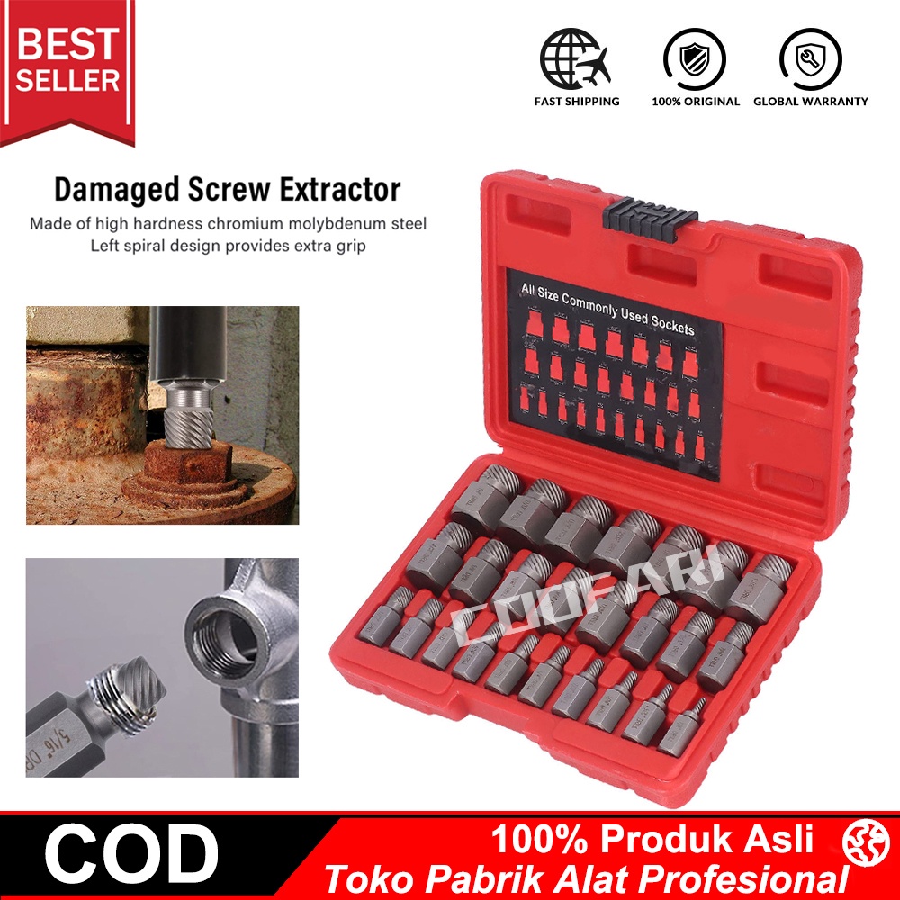 Jual COOFARI 25pcs Pemulung Sekrup Rusak Hex Shank Pemulung Baut Patah ...