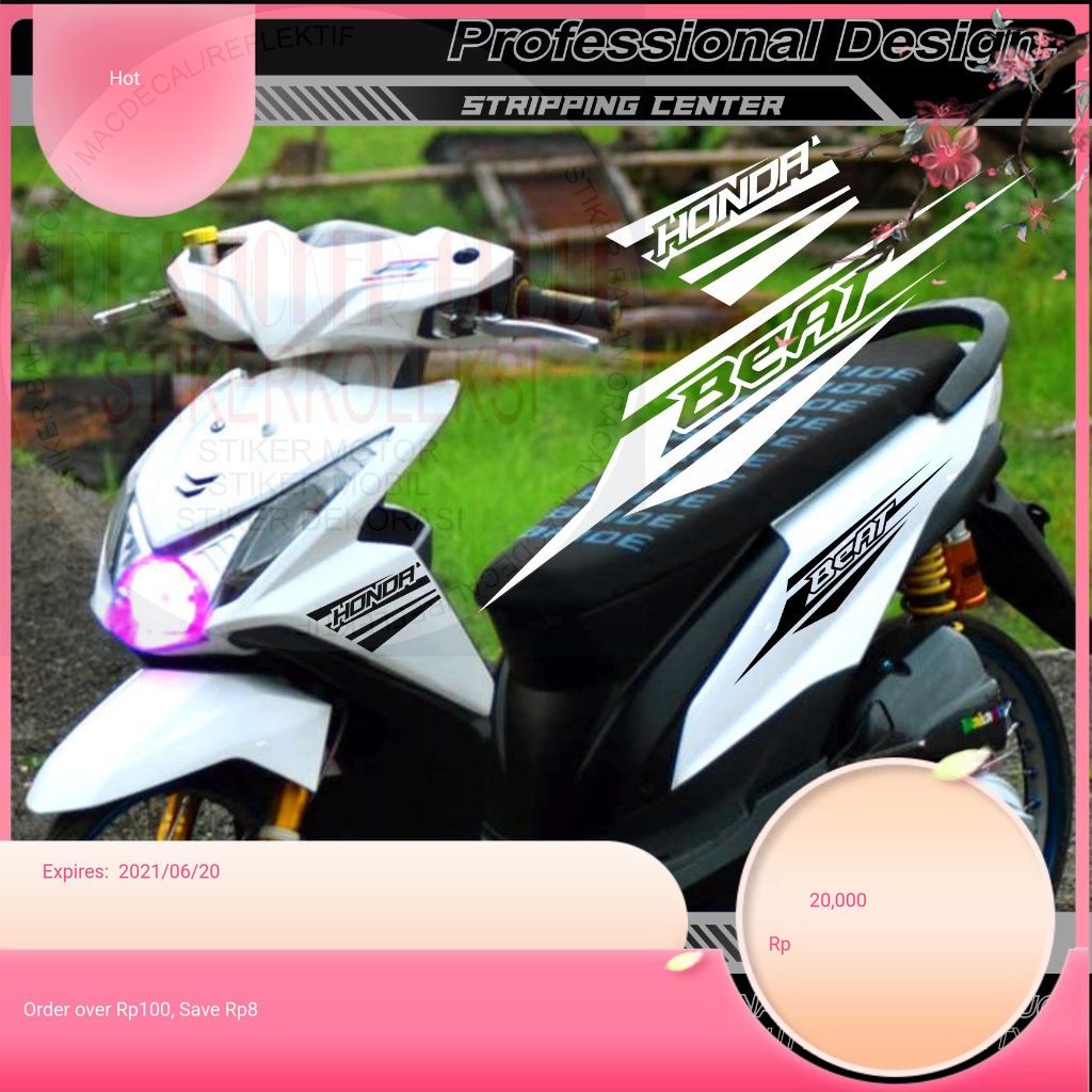 Jual STIKER STB 06 Striping Beat FI 2013 - 2016 Cutting Striping Simpel ...