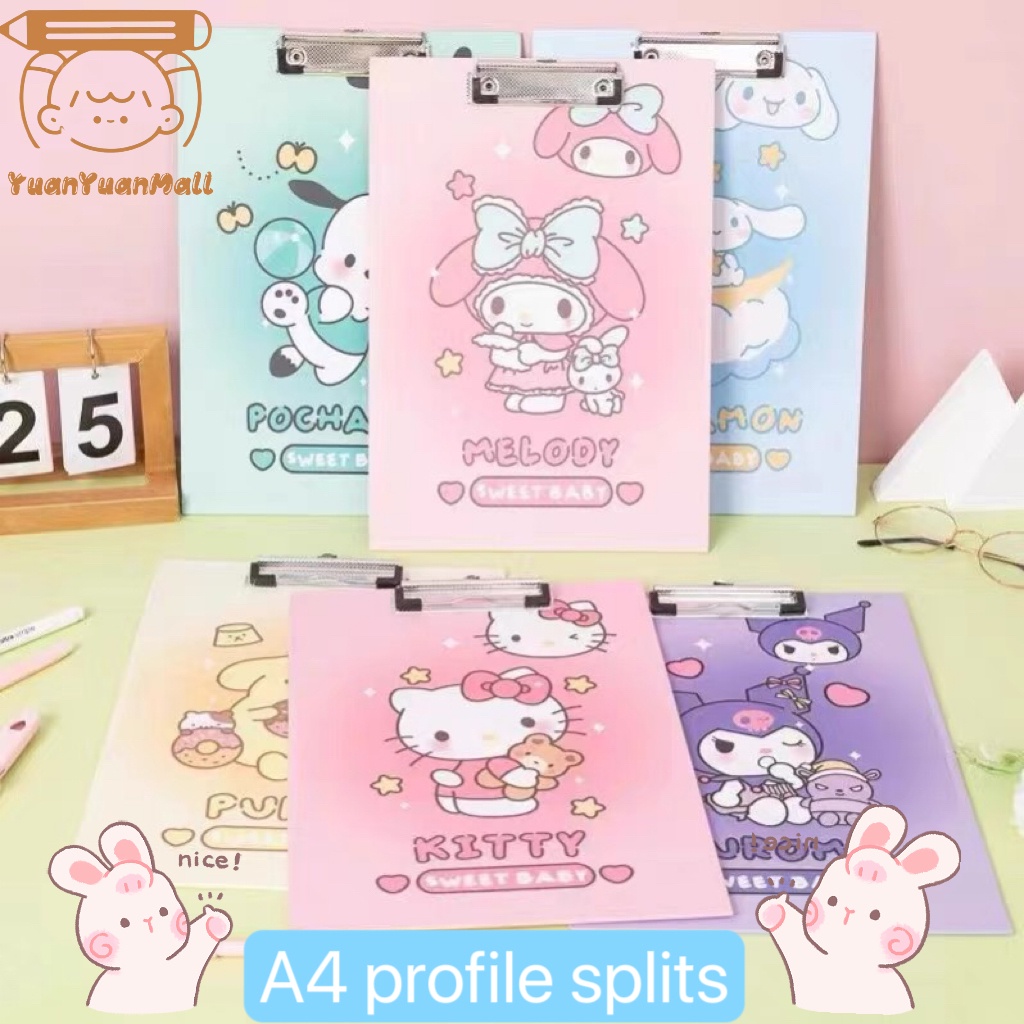 Jual sanrio A4 Klip papan/A4 board clip/Papan tulis kartun A4 dengan klip / klip karton-YuanYuan ...