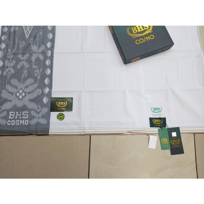 Jual Sarung BHS Cosmo Gold Putih Polos | Shopee Indonesia