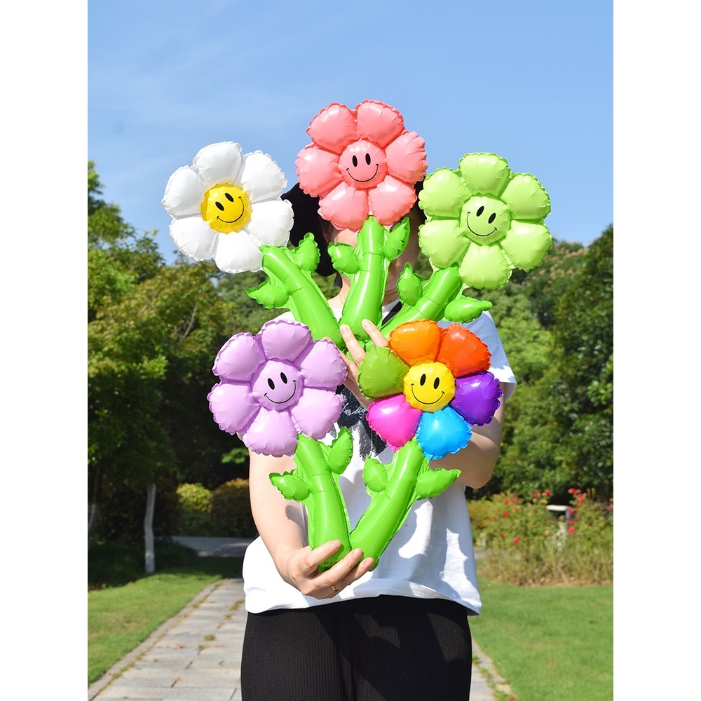 Jual balon bunga matahari Daisy Balon Foil Pentungan Bunga balon balon ...