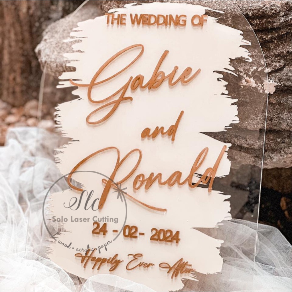 Jual READY 55x70cm Acrylic Welcome Sign / Wedding Sign / Papan Ucapan ...